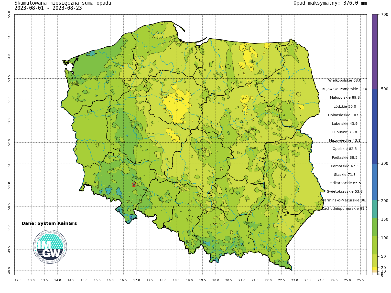 IMGW-PIB: Prognoza meteorologiczna i szczegółowa prognoza hydrologiczna na kolejne 7 dni (25-31. ...
